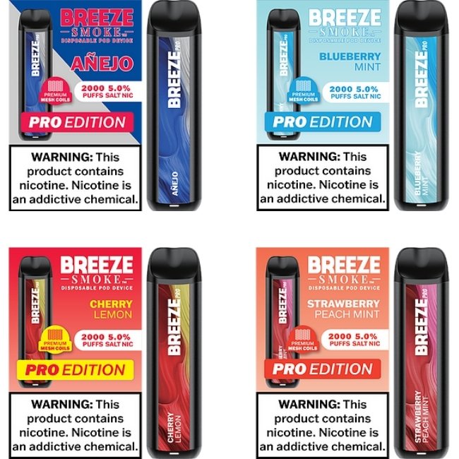 BREEZE PRO EDITION 5% DISPO (60ML) 2K PUFFS - BLUE RASPBERRY