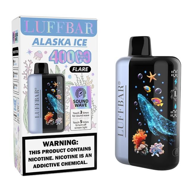 LUFFBAR FLARE 5% DISPOSABLE (90ML) 40K PUFFS 5CT/BOX - SOUR APPLE ICE